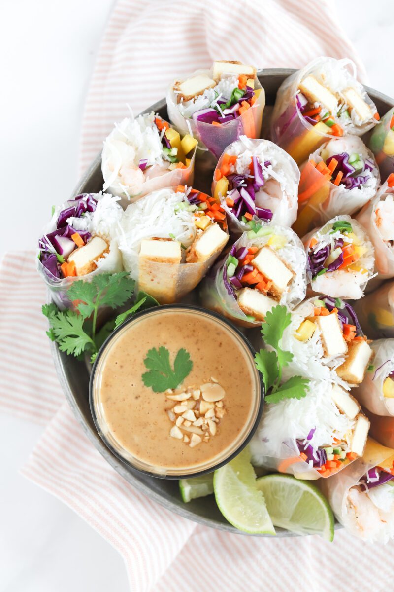 Summer Salad Rolls with Peanut Sauce - Fraiche Living