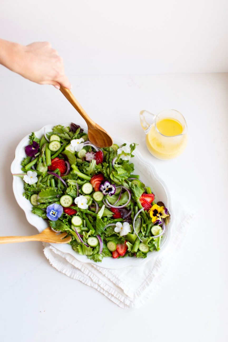 Spring Salad with Creamy Lemon Vinaigrette - Fraiche Living