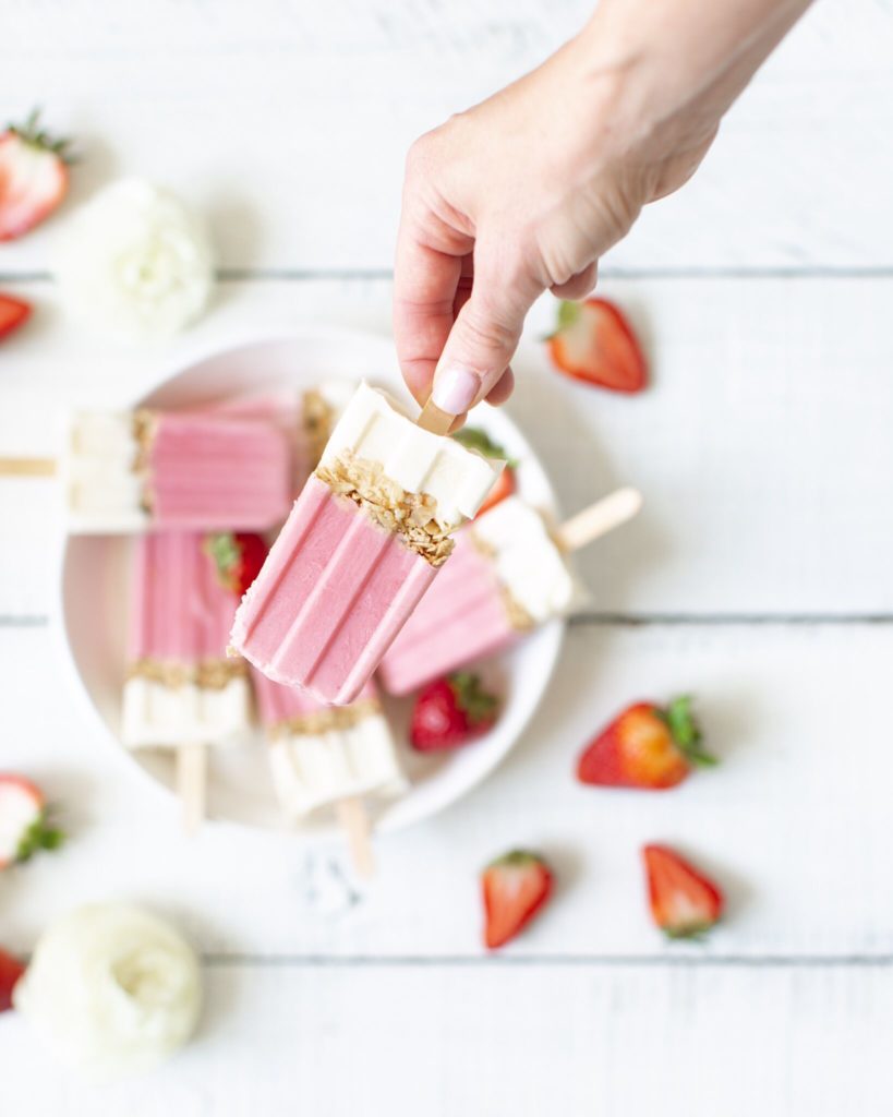 Strawberry Breakfast Popsicles - Fraiche Living
