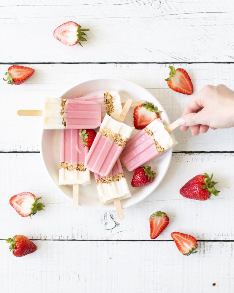 Strawberry Breakfast Popsicles - Fraiche Living