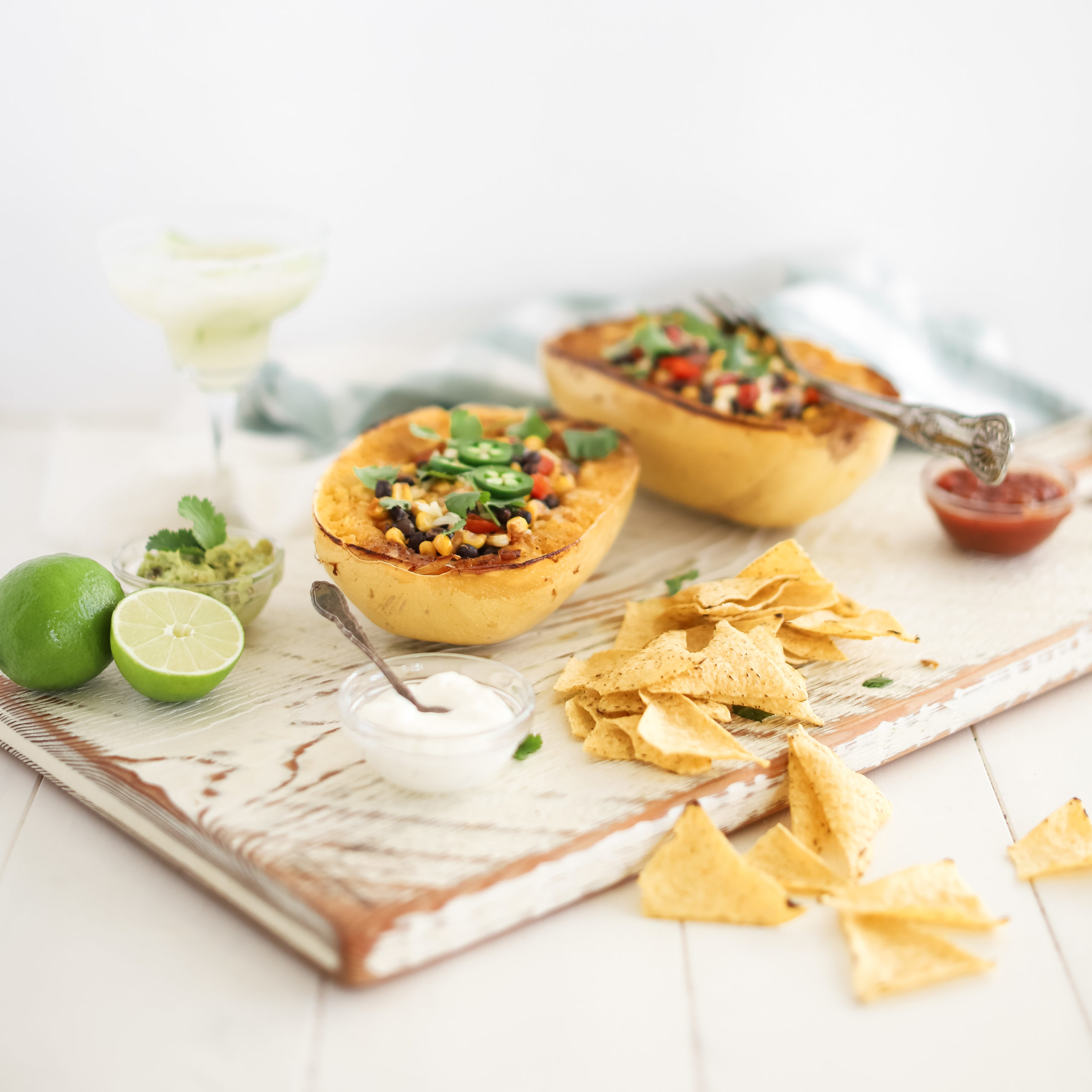 Burrito Spaghetti Squash Boats - Fraiche Living