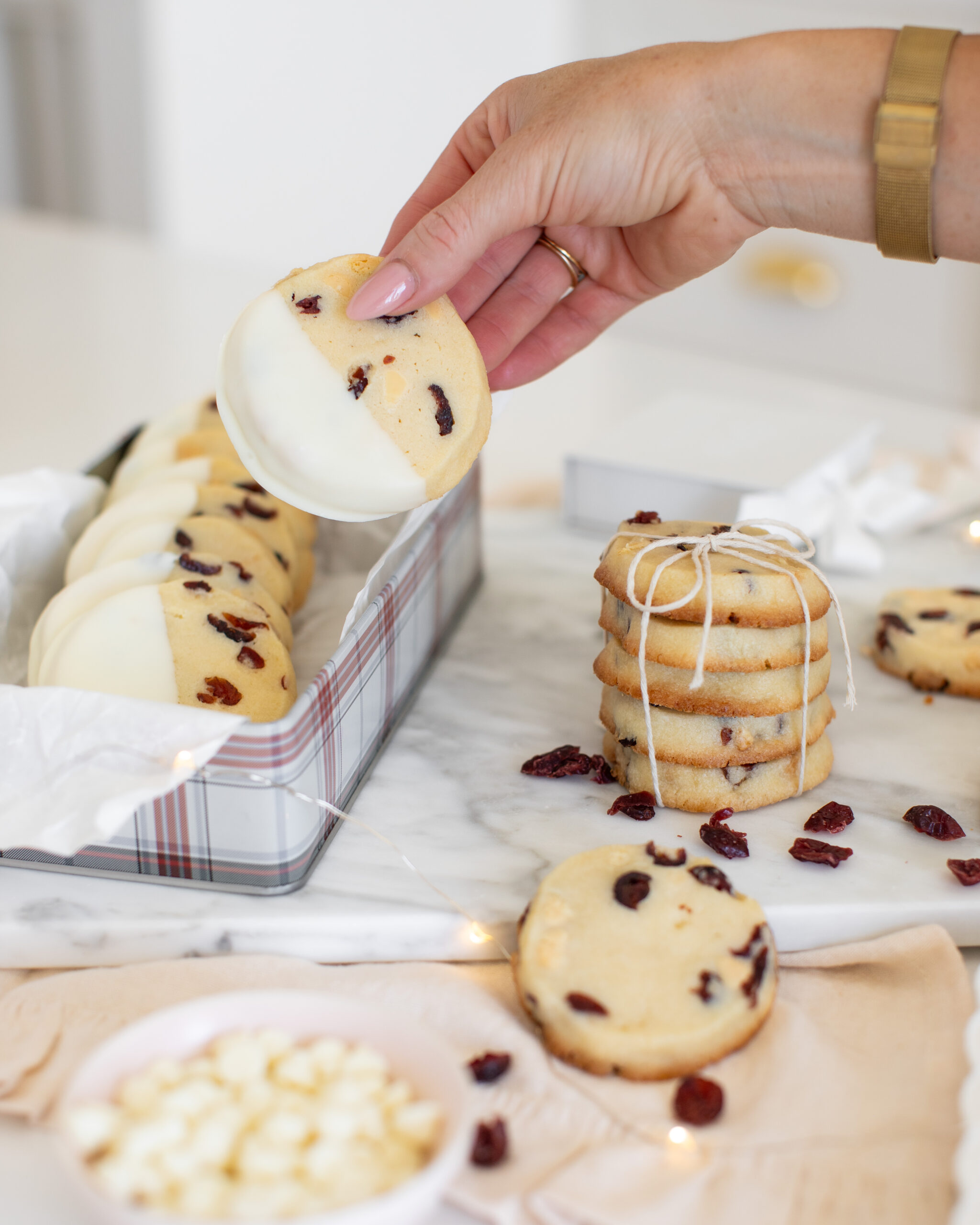 Cranberry White Chocolate Slice & Bake Cookies - Fraiche Living